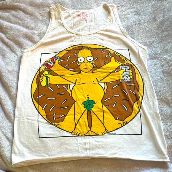 Tops | Homer Simpson Donut Tank Top Small | Poshmark